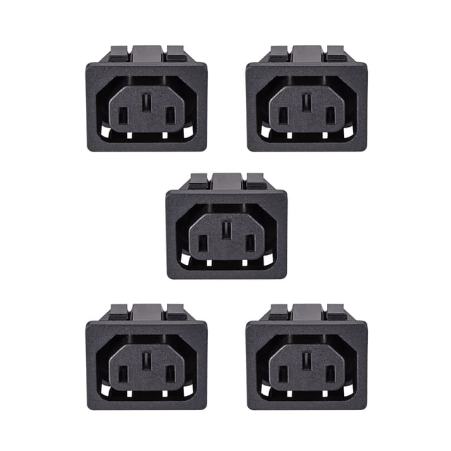 C13 Panel Mount Plug Adapter 250V AC 10A 3 Pins IEC Inlet Module Plug ...
