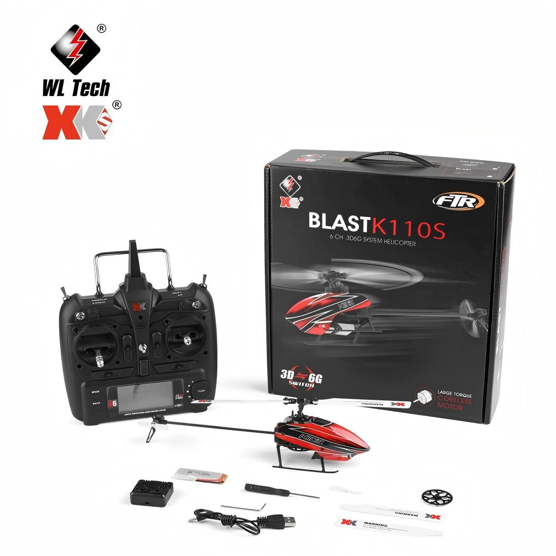 K110S Brushless 6 CH Remote Controlled Helicopter with Single Rotor ...