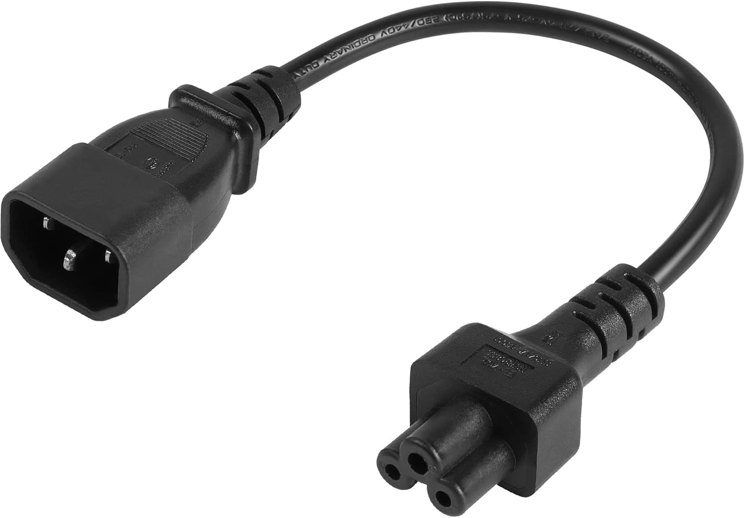 C14 to C5 Power Cord 1Ft IEC320 C14 Male to C5 Female Power Cable 10A ...