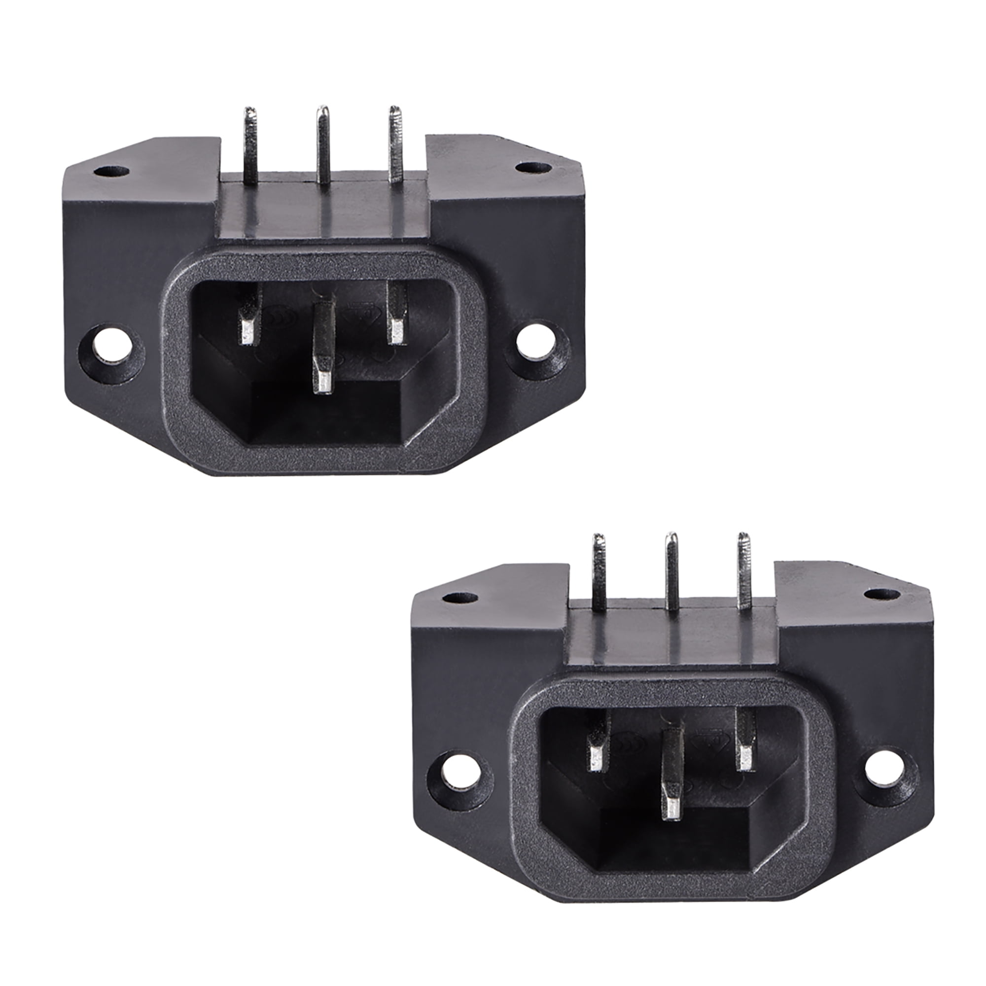 C14 Panel Mount Plug Adapter AC 250V 10A 3 Pins IEC Inlet Module Plug ...