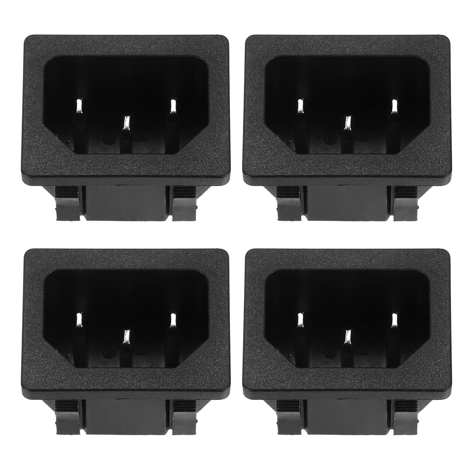 C14 Panel Mount Plug Adapter AC 250V 10A 3 Pins IEC Inlet Module Plug ...