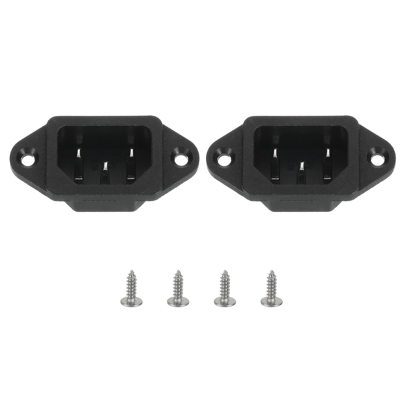 C14 Panel Mount Plug Adapter AC 250V 10A 3 Pins IEC Inlet Module Plug ...