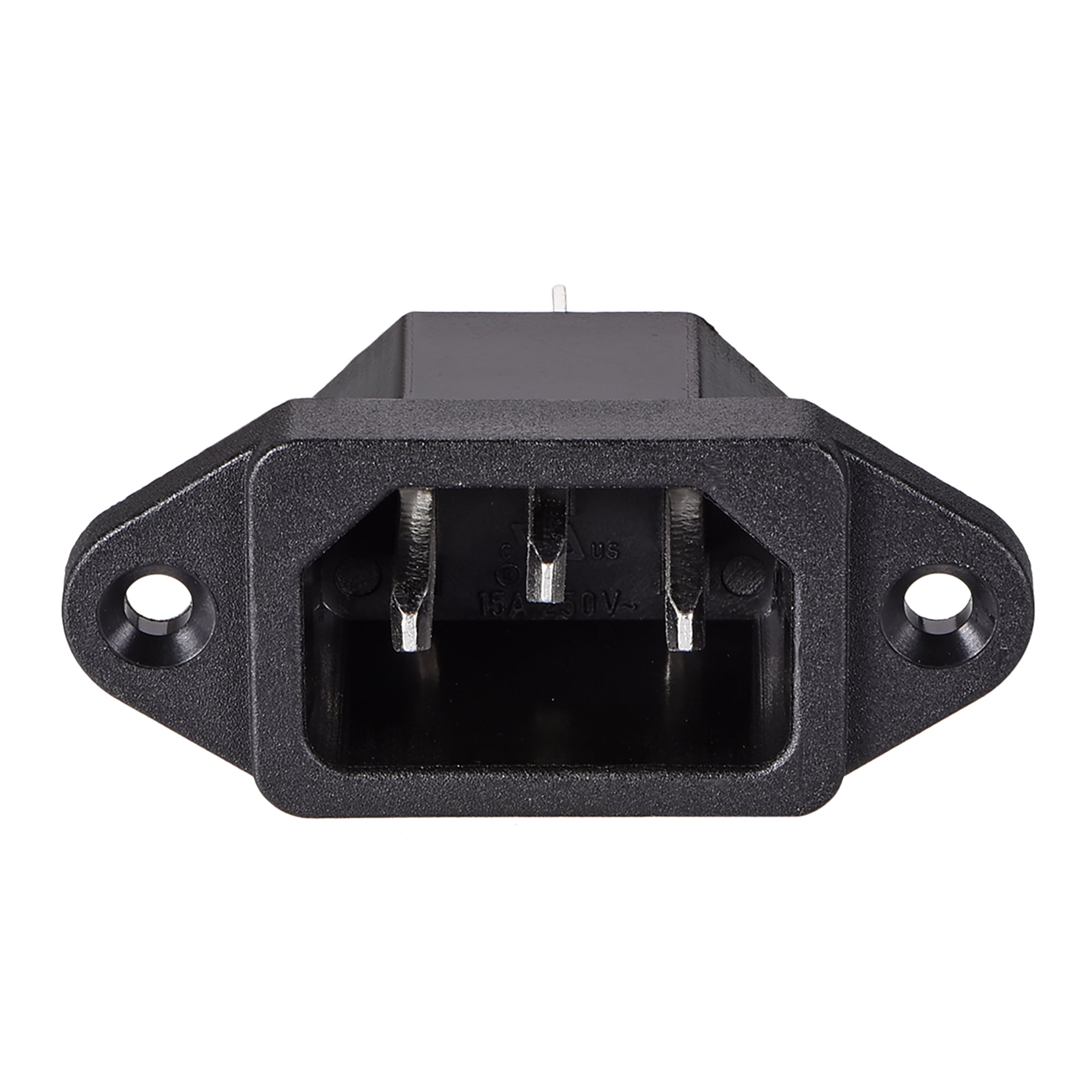 C14 Panel Mount Plug Adapter AC 250V 10A /5A 3 Pins IEC Inlet Module ...