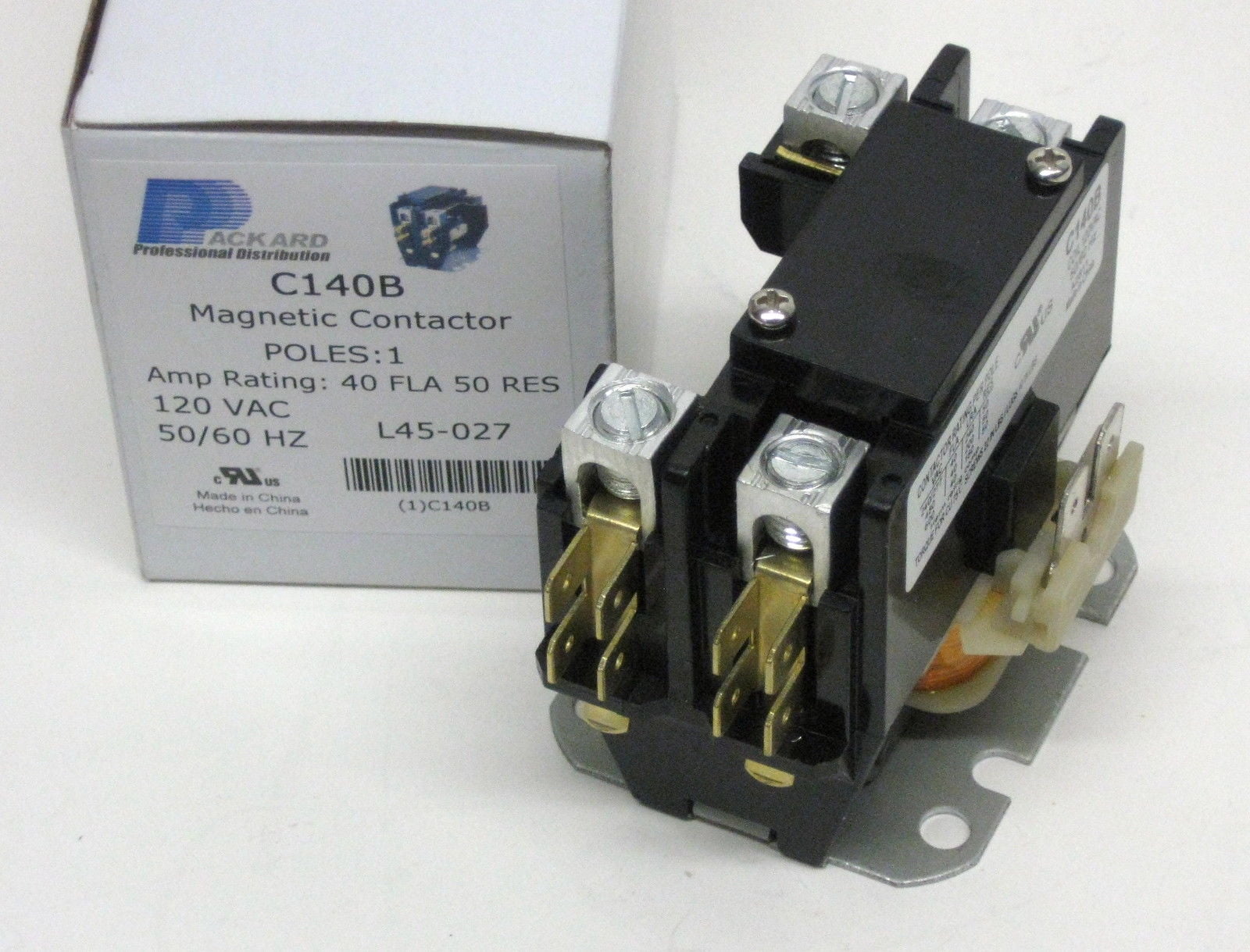Definite Purpose Contactor, 1 Pole, 40 Amps, 120 Coil Voltage, C140B ...