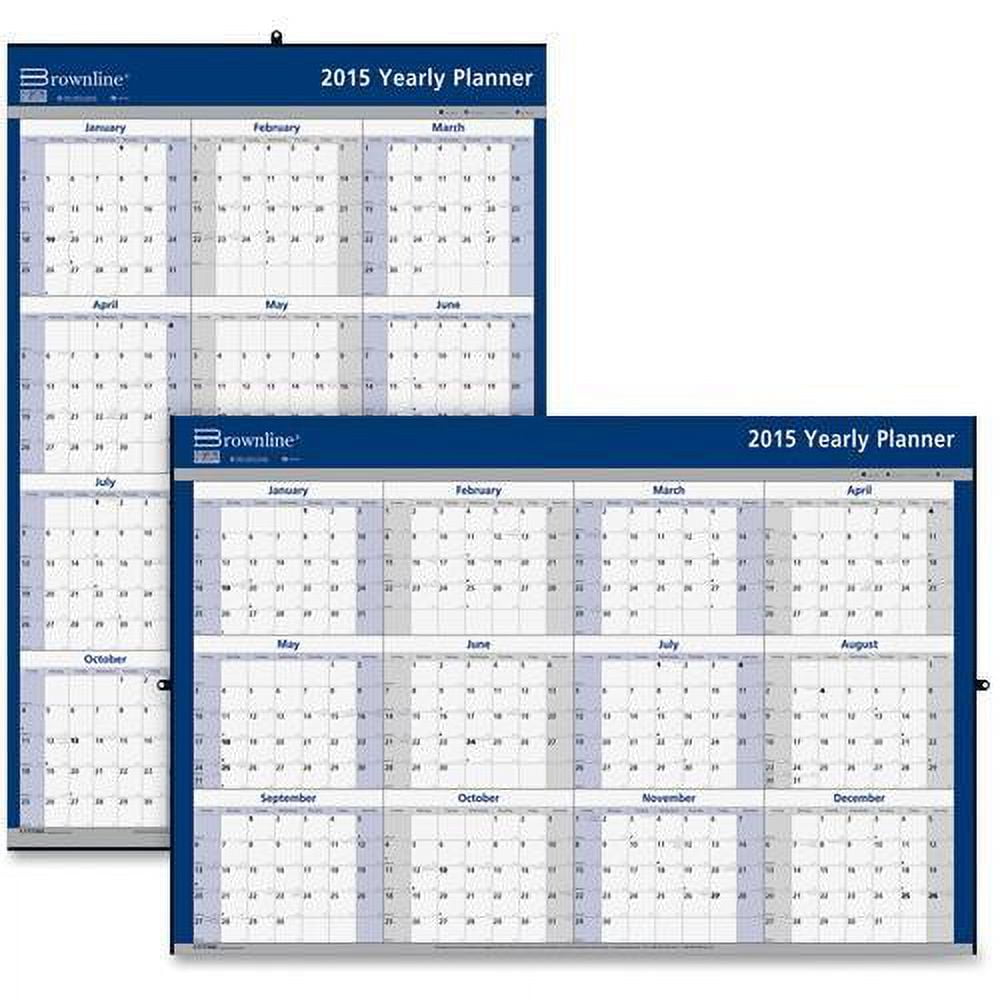 C177368 Brownline Laminated Yearly Wall Calendar - Yearly - 24" x 36 ...