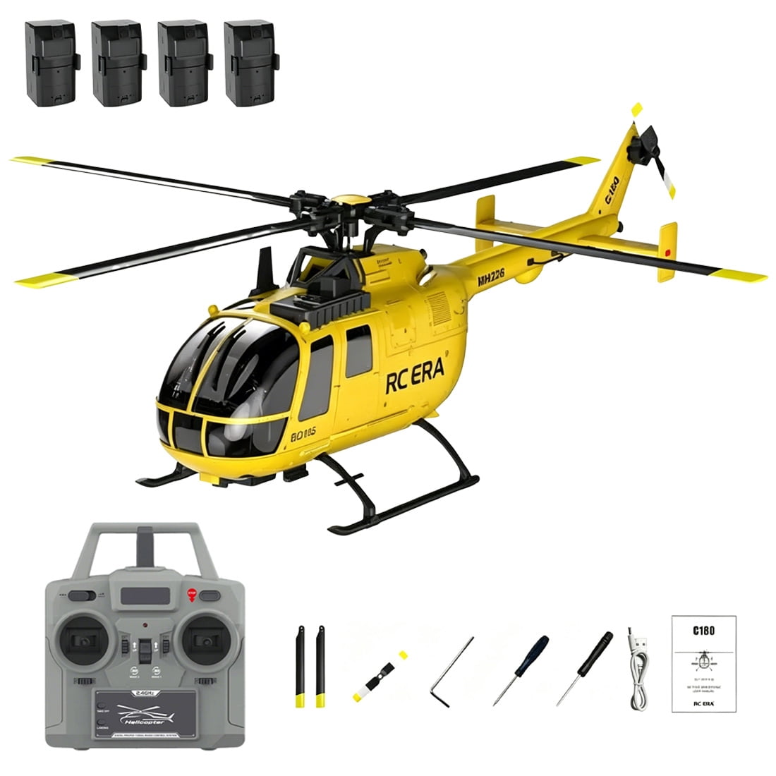 C180 Brushless Remote Control Helicopter with 6-Axis Gyro, 2.4G 6CH RC ...