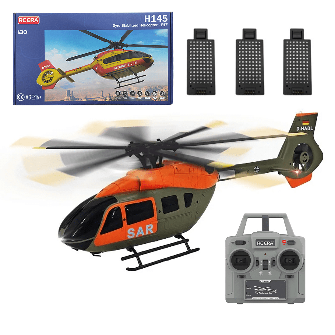 C190 H145 Single Rotor RC Helicopter with 6-Axis Gyro, 1/30 Scale 2.4G ...