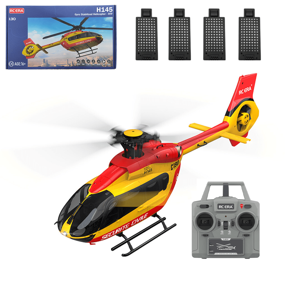C190 H145 Single Rotor RC Helicopter with 6-Axis Gyro, 1/30 Scale 2.4G ...