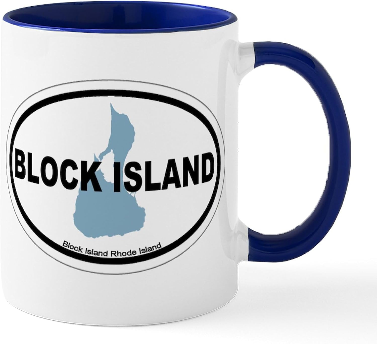 C1AfePress Block Iand RI Oval Design. Mug 11 oz (1111325 ml) Ceramic ...