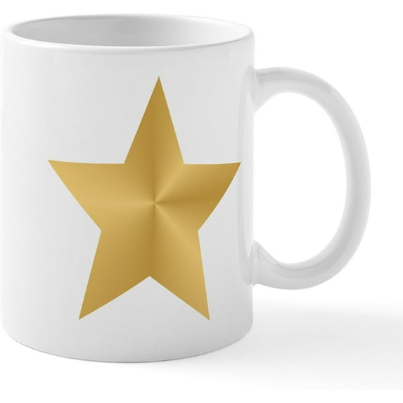 C1AfePress Gold Star Mug 11 oz (1111325 ml) Ceramic Coffee Mug ...