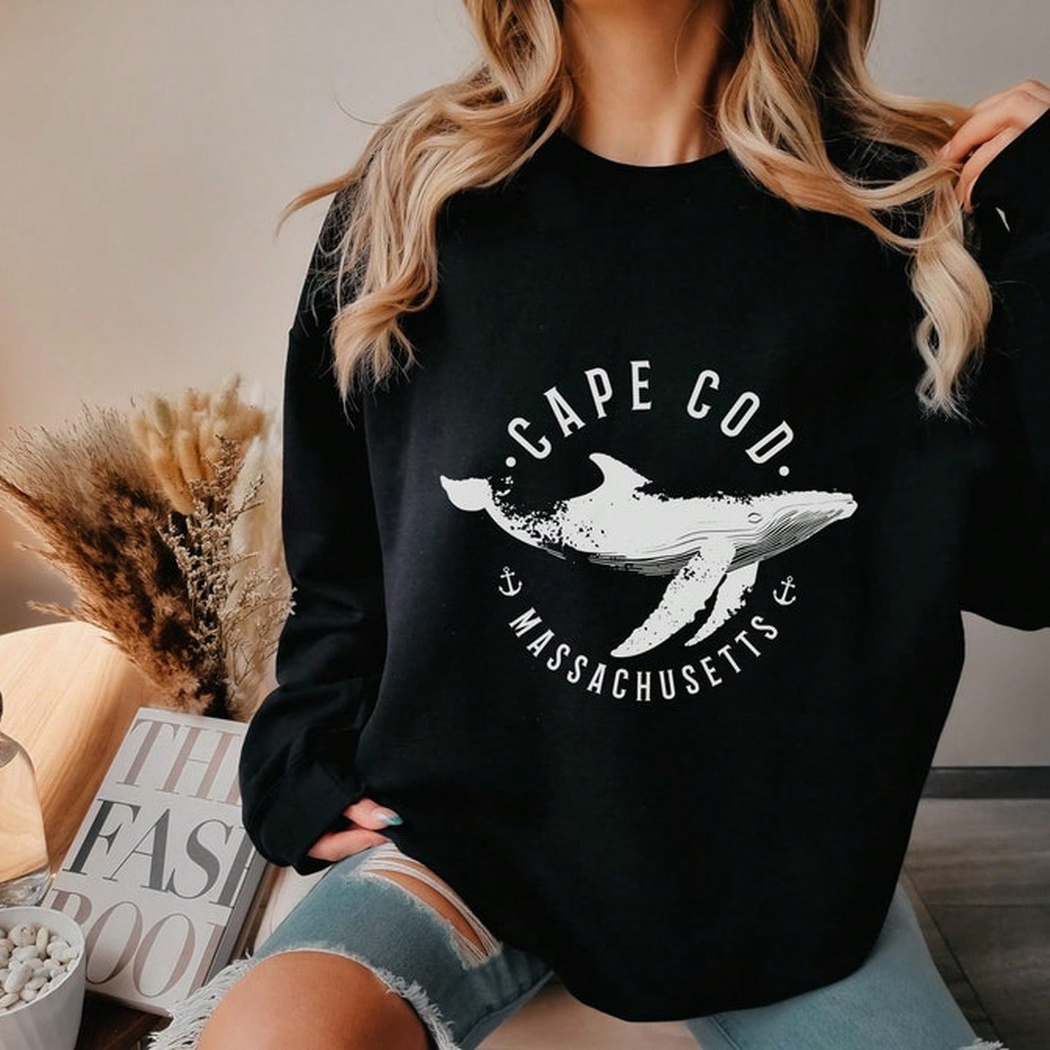 C1Ape Cod Ma1ssachuS1et Sweahirt SweahiR1ape Cod S1ouvenirs Whale Lover ...