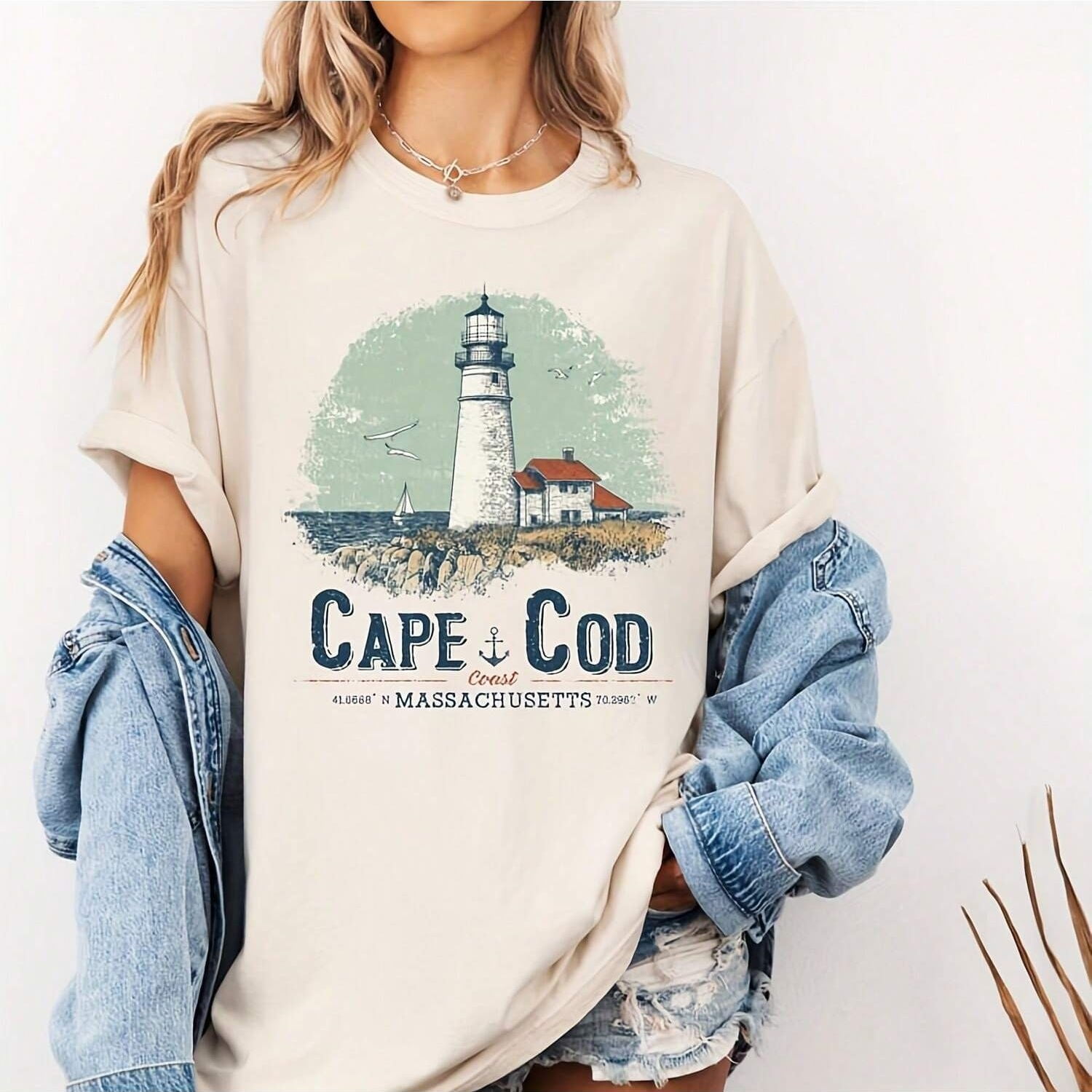 C1Ape Cod Ma1ssachutighthouse T-S1Hirt - Walmart.com