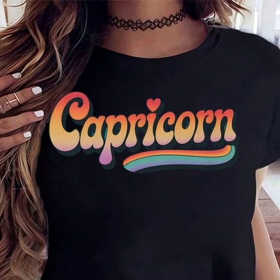 C1Apricorn Zodiac Sign T-S1Hirt For WoM1en - RainB1Ow Gradient Design ...