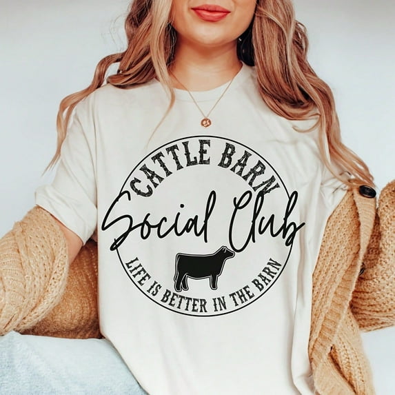 C1Attle Barn S1ocial Club S1Hirt Funntock S1How Heifer Gi Gift Lstock ...