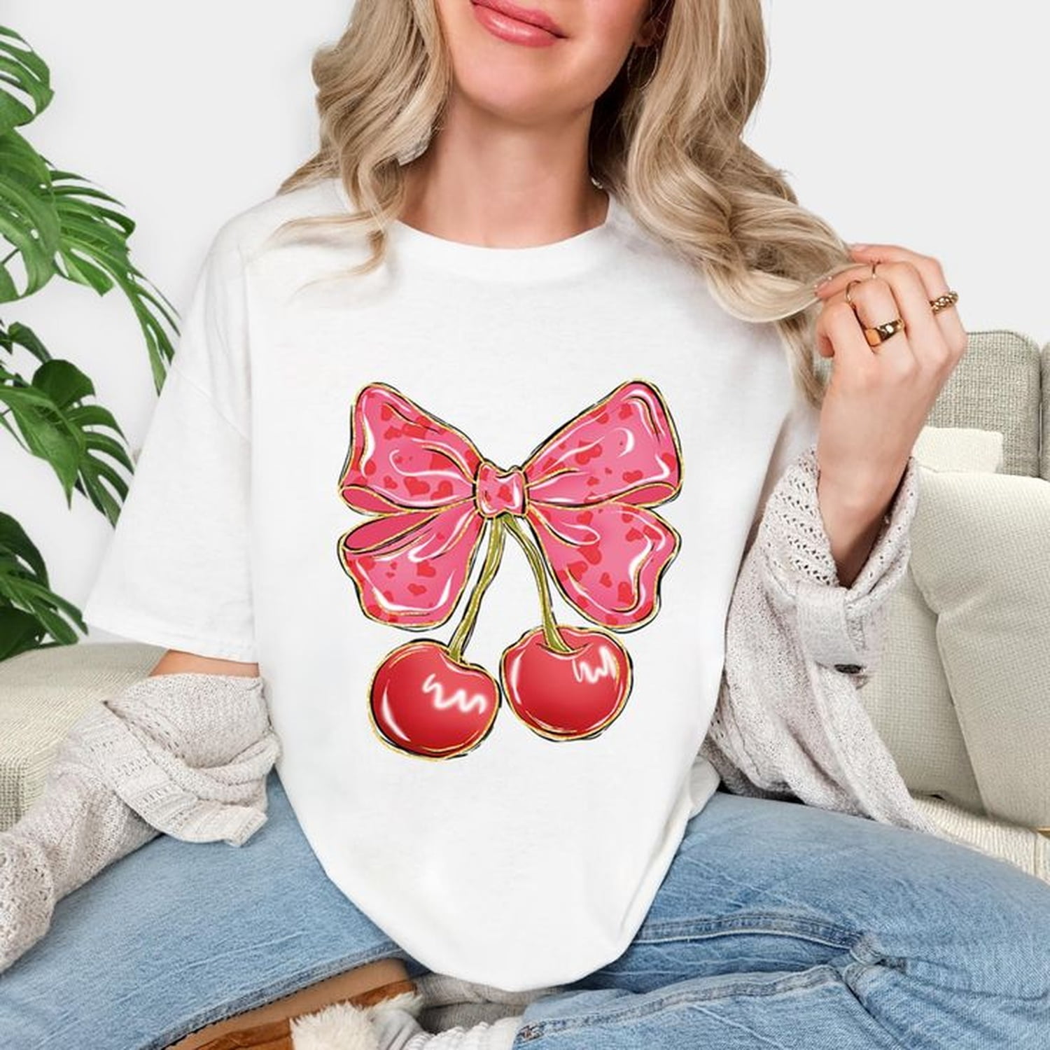 C1herry B1Ow S1Hirt,Graphic T1EE,Gir1lhirt,Unique VaL1entine Gift ...