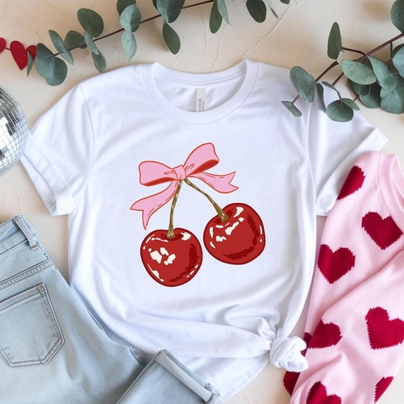 C1herry B1Ow T S1Hirt, Cute C1herry Graphic T1EE, Coquette Aesthetic ...