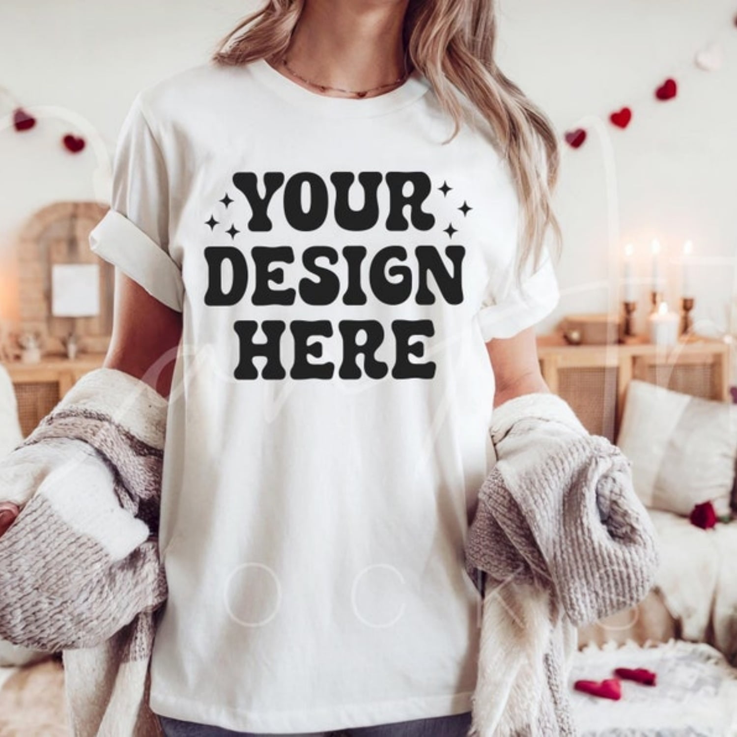 C1omfort Colors White C1717 Mockup, VaL1entine's Day T-Shirt Mockup ...
