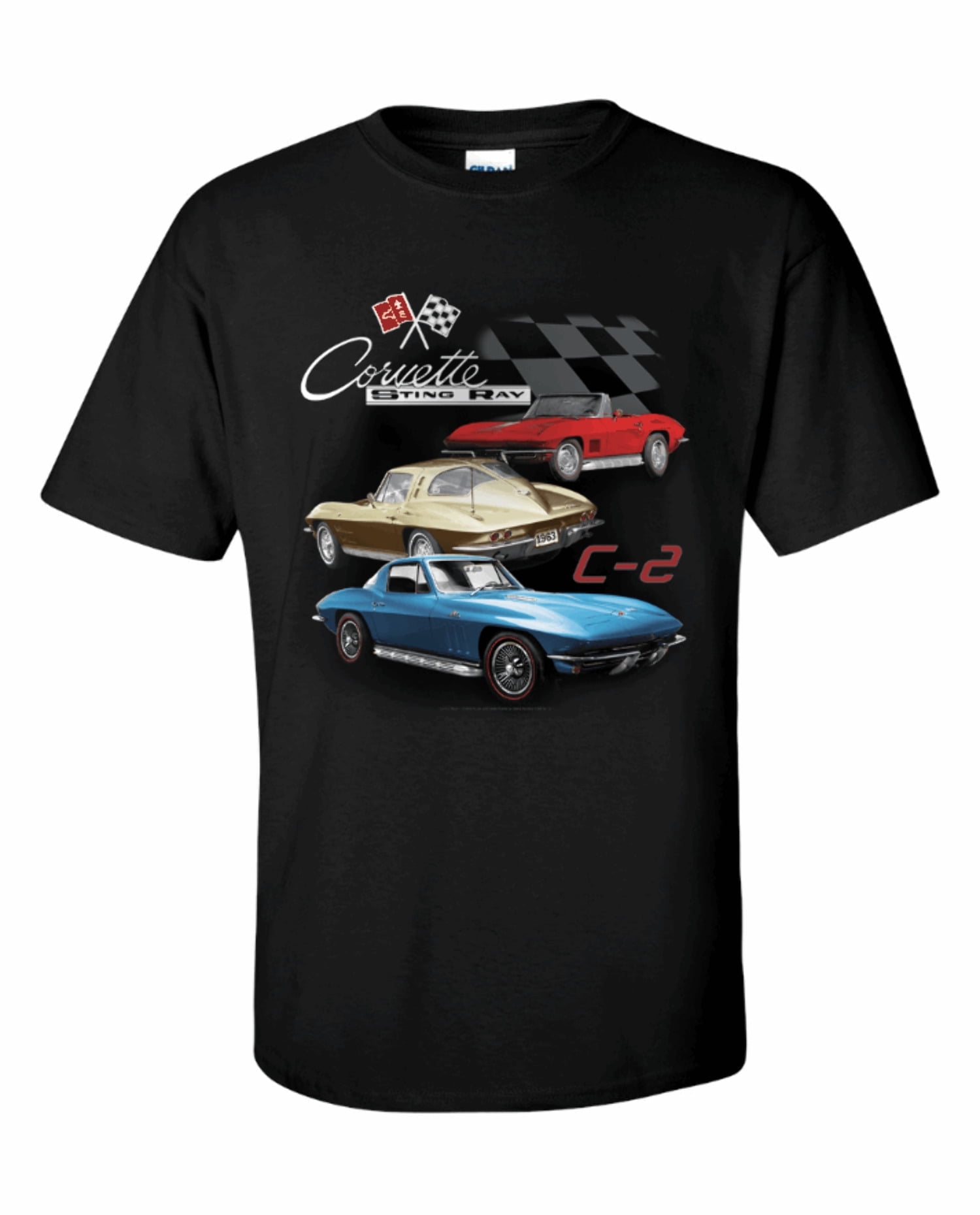 C2 Corvette Mens Black T shirt Chevrolet Licensed - Walmart.com