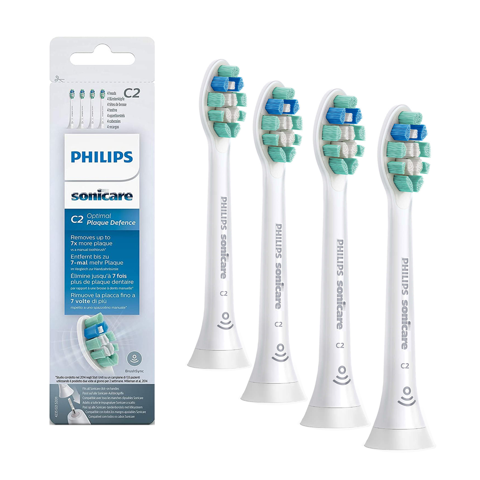 4x Genuine Philips Sonicare C2 Optimal Plaque Control HX9023/65 ...