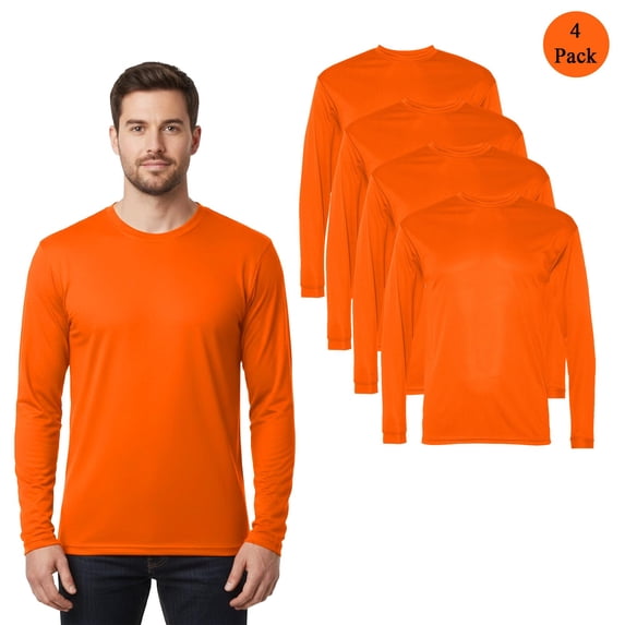 C2 Sport Men Performance Long Sleeve T-Shirt 4-Pack Moisture Wicking ...