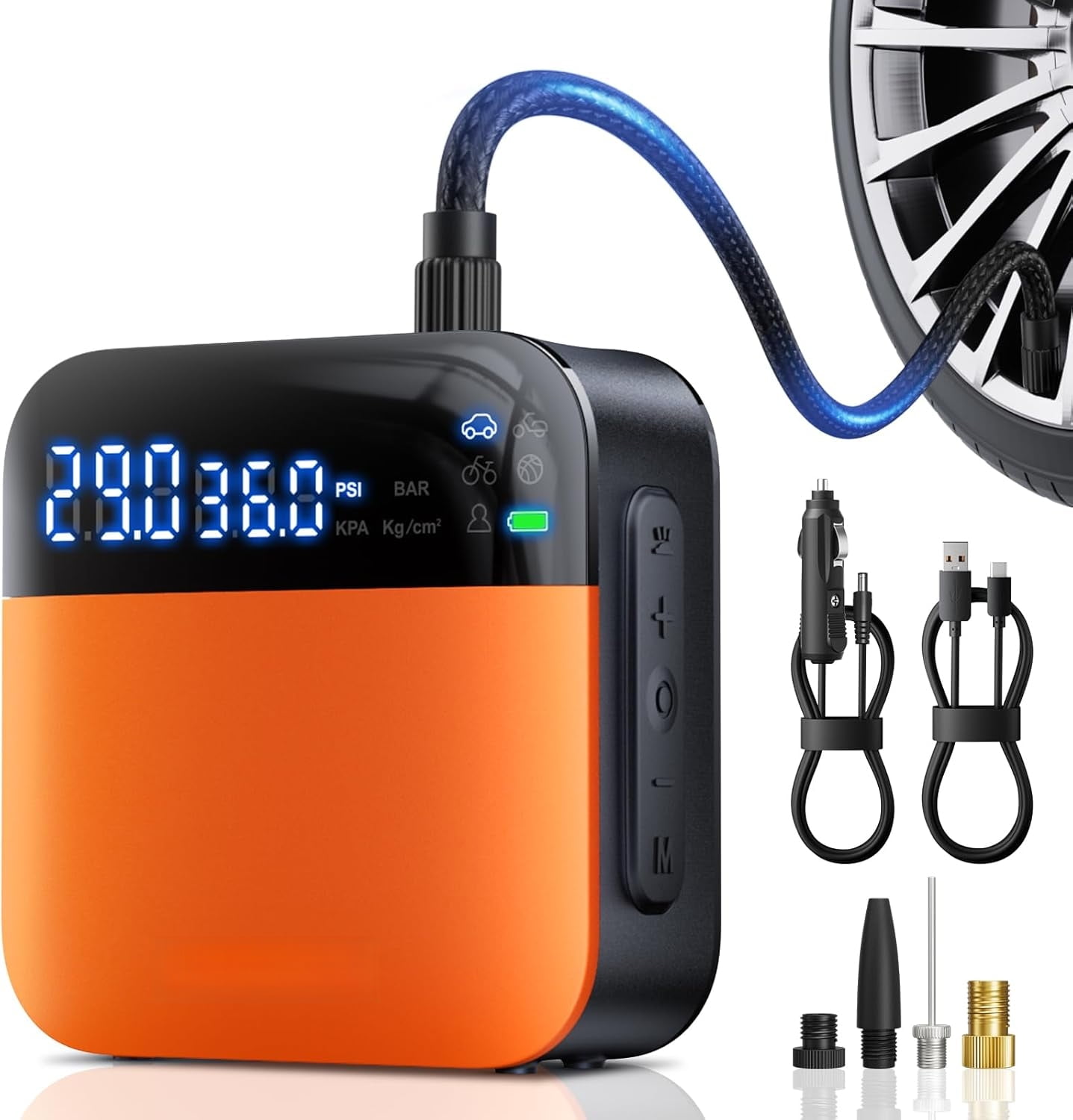 C2 Tire Inflator Portable Air Compressor - 150PSI 4X Faster Air Pump ...