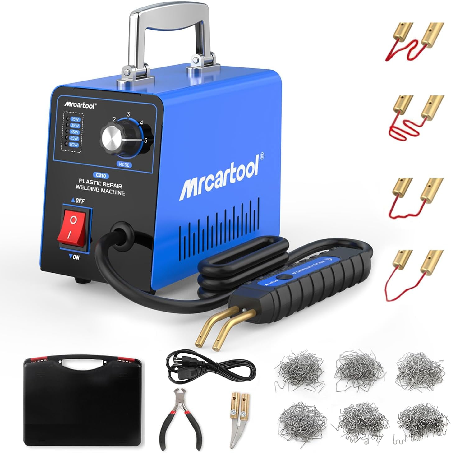 C210 Plastic Welder Kit with 600pcs Hot Staples, Plastic Welding Machine with 5-Level Adjustable ...