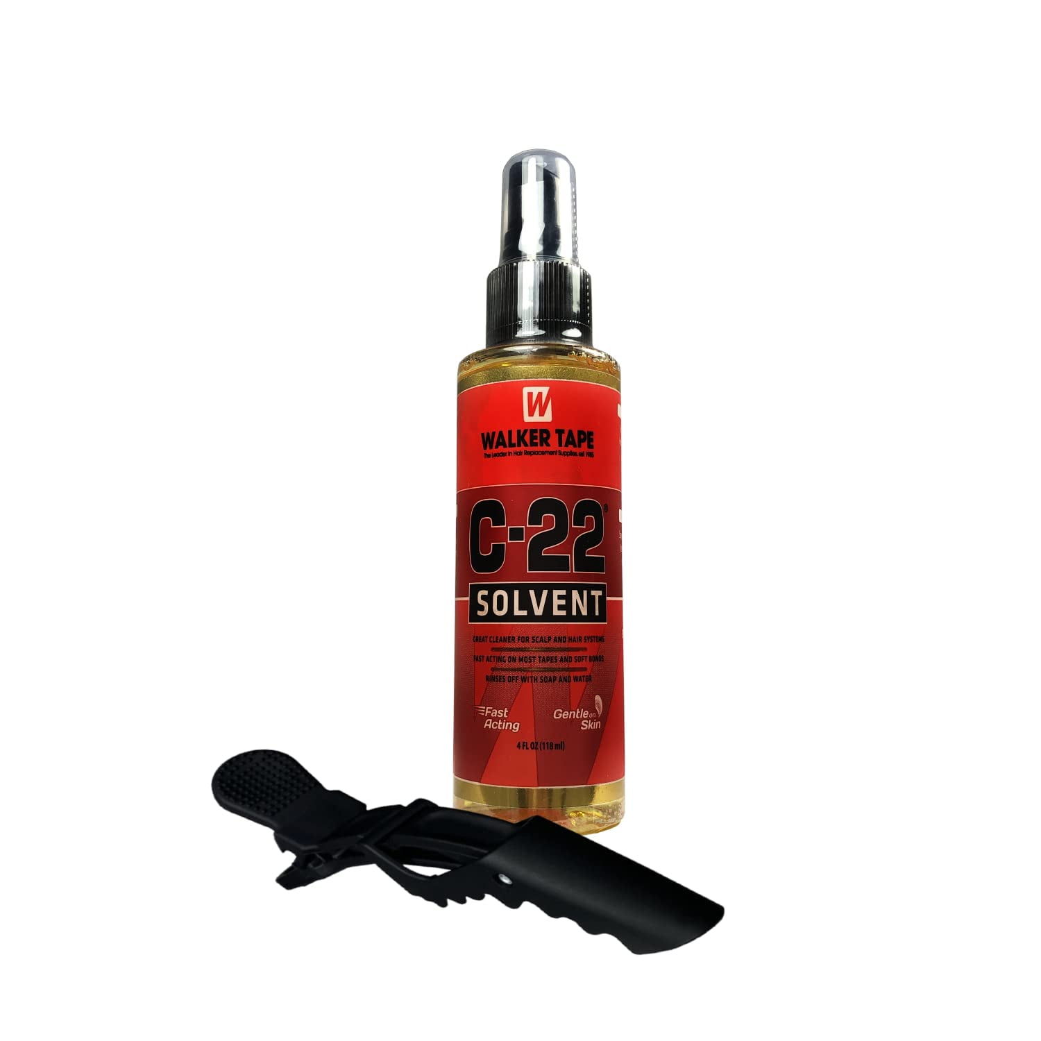 C22 Solvent Wig Glue Remover 4oz w/ Hair Sectioning Clip Bundle Pack ...