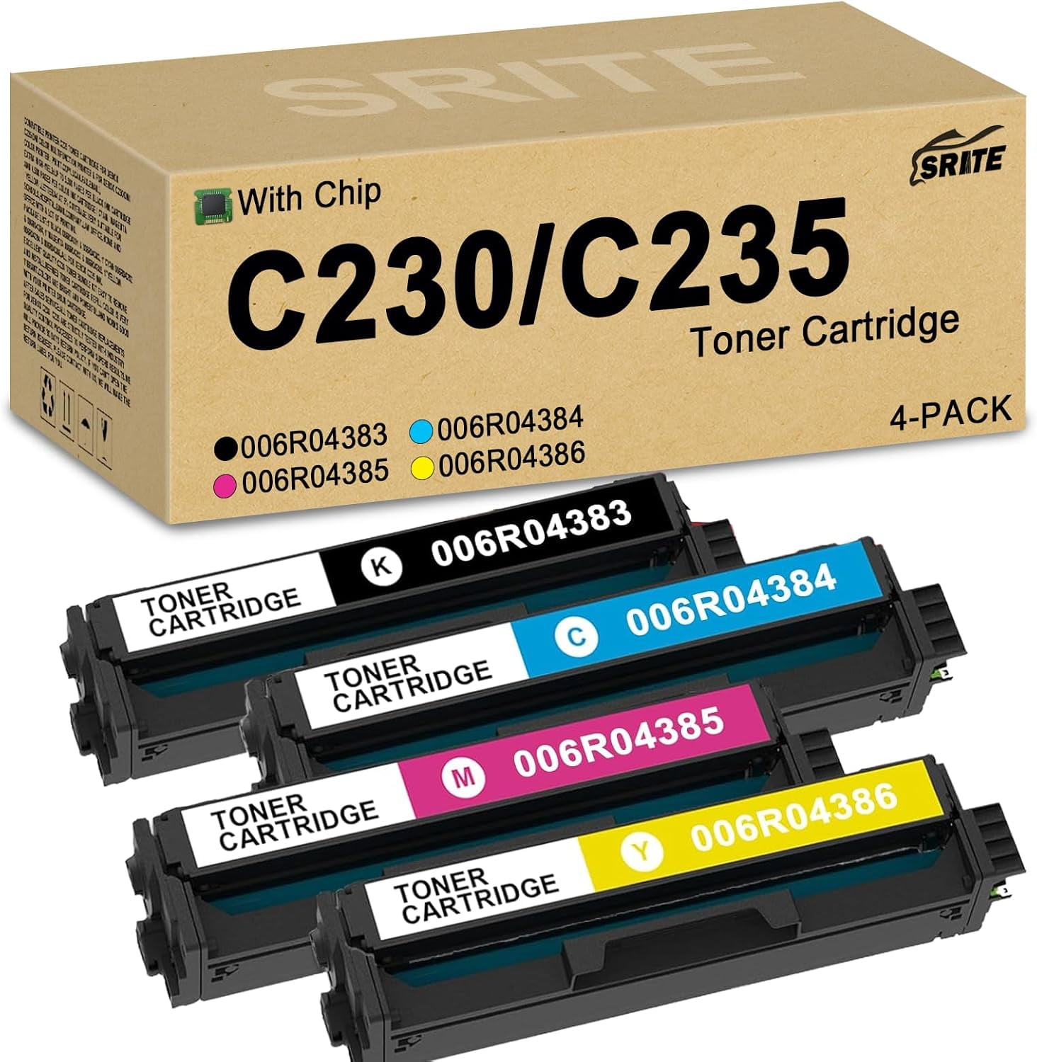 C225 C230 C235 Toner Cartridge 4-Pack with New Chip High Yield ...