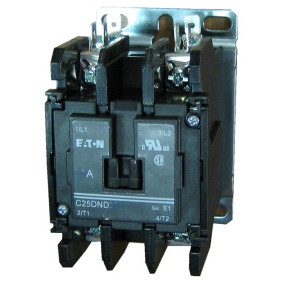 C25DND225B 2 pole, 25 AMP Definite Purpose contactor with a 240 volt ...