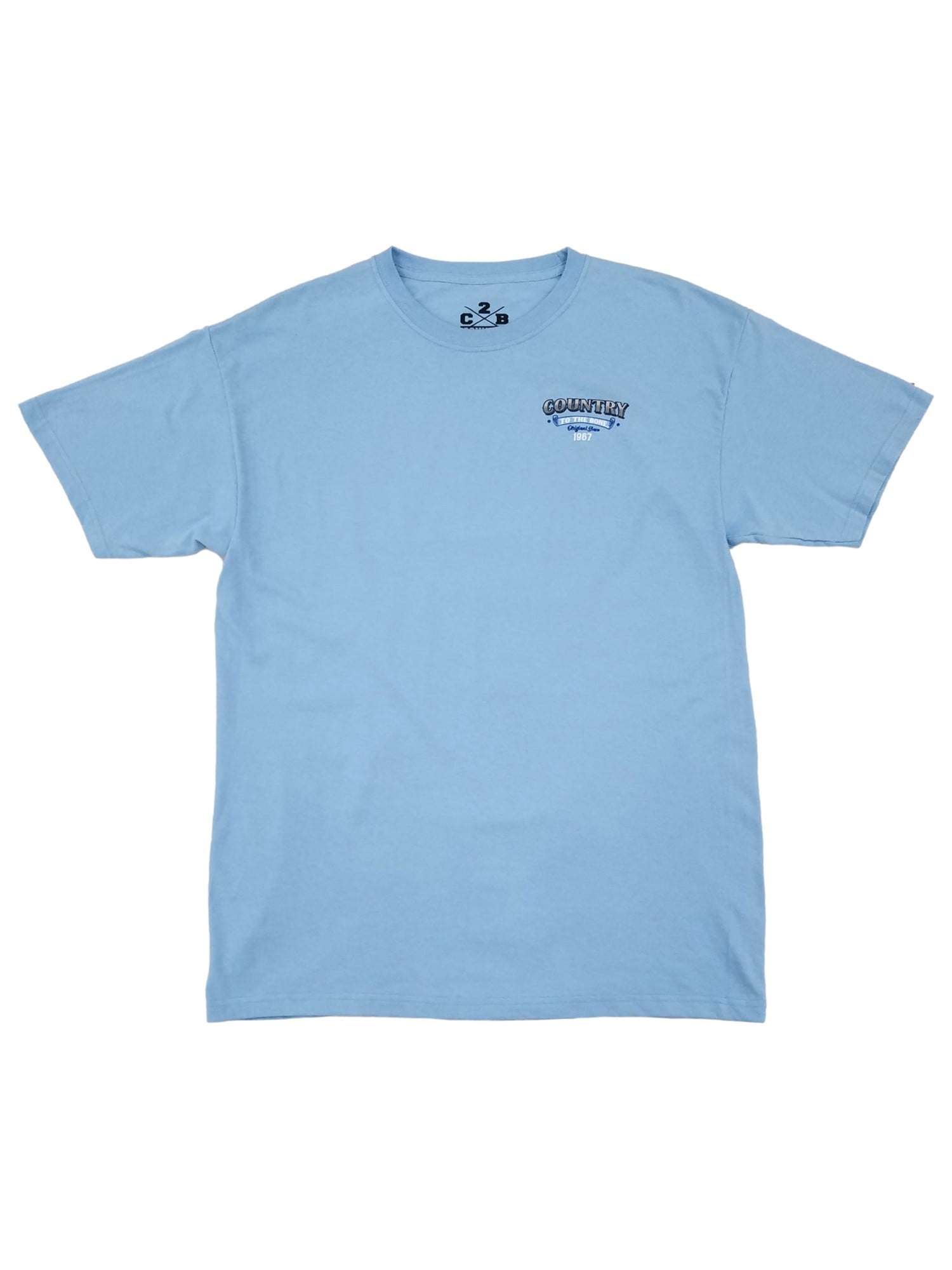 C2B Mens Light Blue Country To The Bone Old Truck Print Short Sleeve T ...
