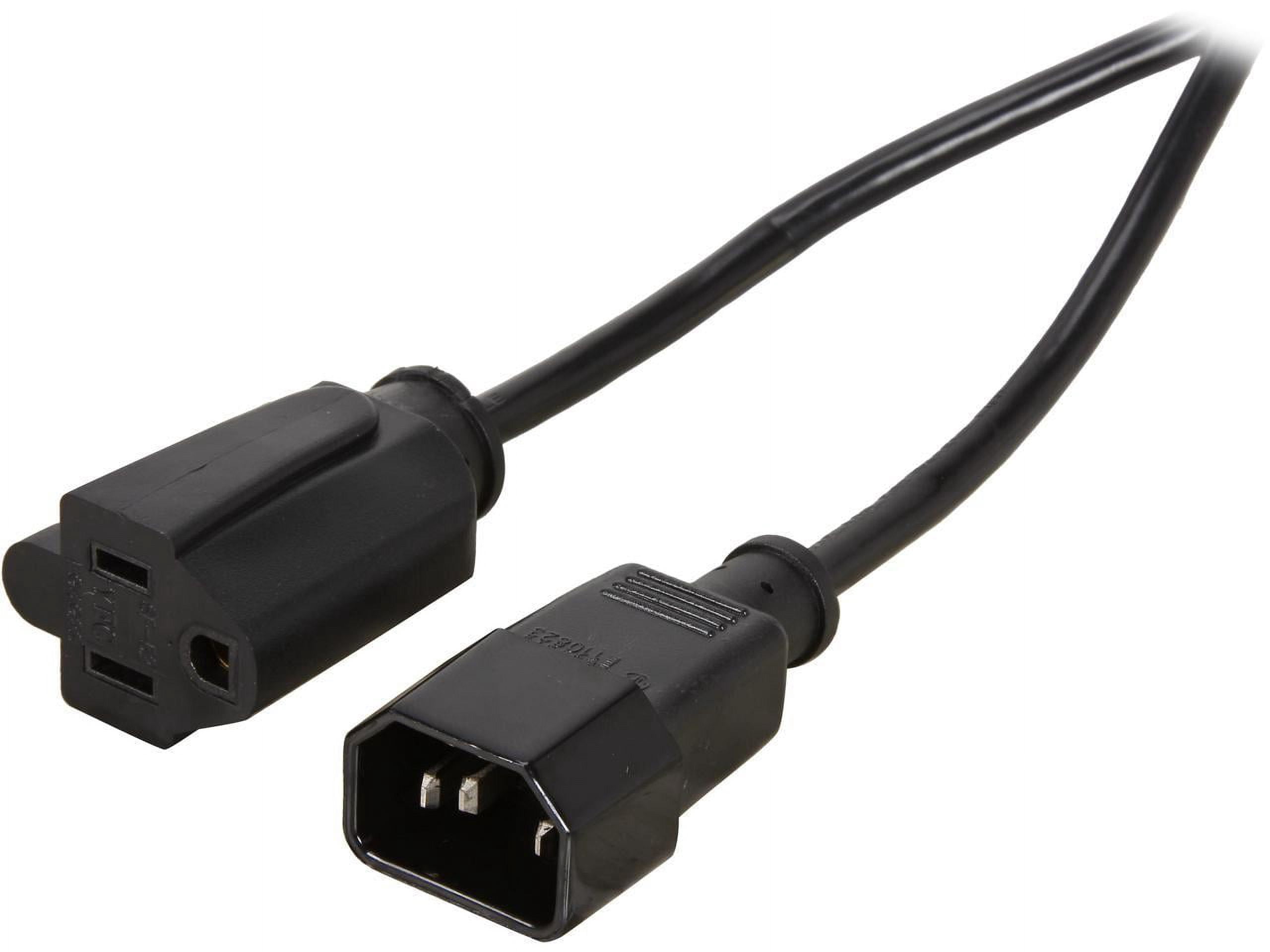 C2G 03132 18 AWG Monitor Power Adapter Cord - IEC320C14 to NEMA 5-15R ...