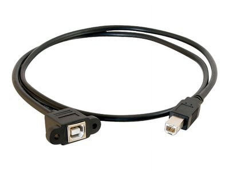 C2G 1ft Panel-Mount USB 2.0 B Female to B Male Cable - Type B Female ...