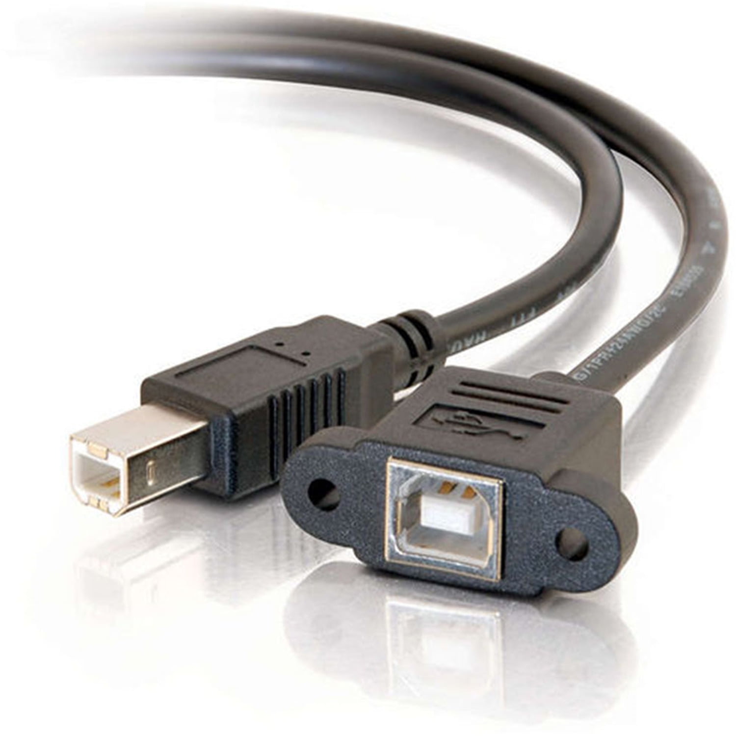 C2g 1ft Panel Mount Usb 20 B Female To B Male Cable Type B Female Usb Type B Male Usb 1ft