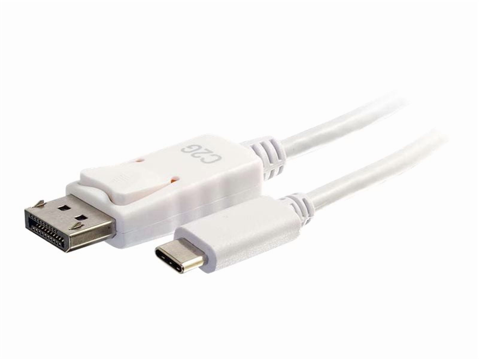 C2G 26879 USB-C to DisplayPort Adapter Cable 4K 30Hz, White (3 Feet, 0. ...