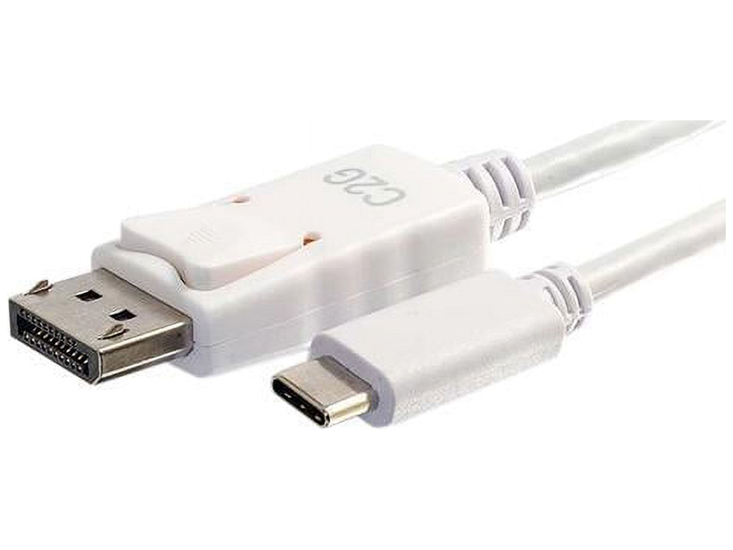 C2G 26879 USB-C to DisplayPort Adapter Cable 4K 30Hz, White (3 Feet, 0. ...