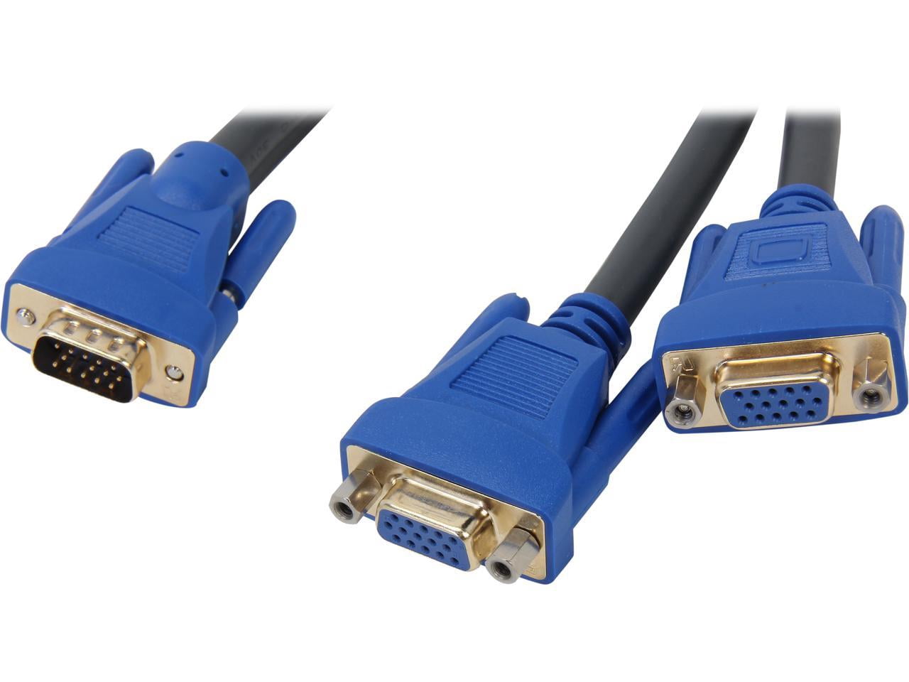 C2G 29610 Ultima One HD15 VGA Male to Two HD15 VGA Female SXGA Monitor ...