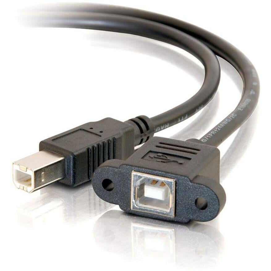 C2G 2ft Panel-Mount USB 2.0 B Female to B Male Cable - Type B Female ...