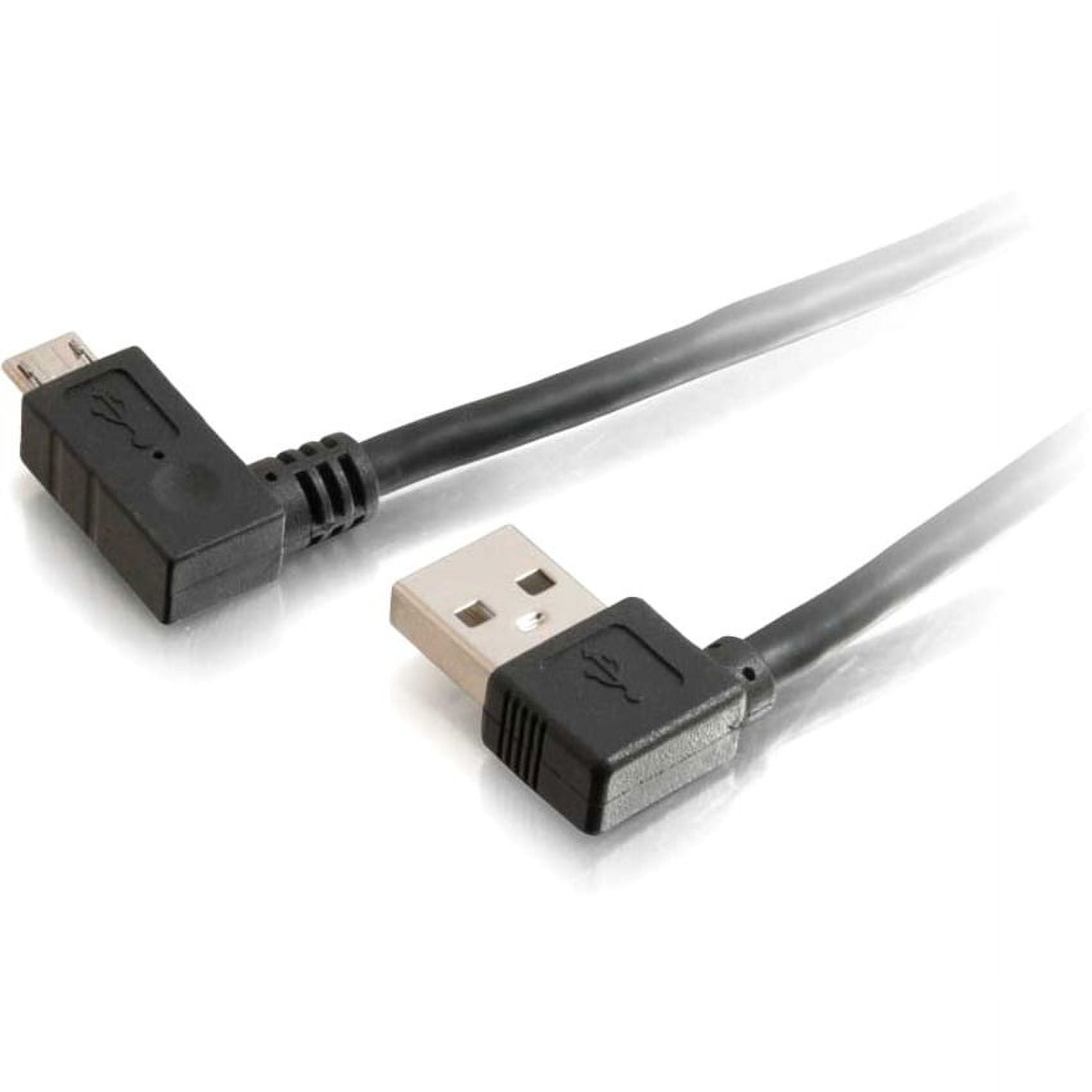 C2G 2m (6.5') USB 2.0 A Right Angle Male to Micro-USB B Right Angle ...