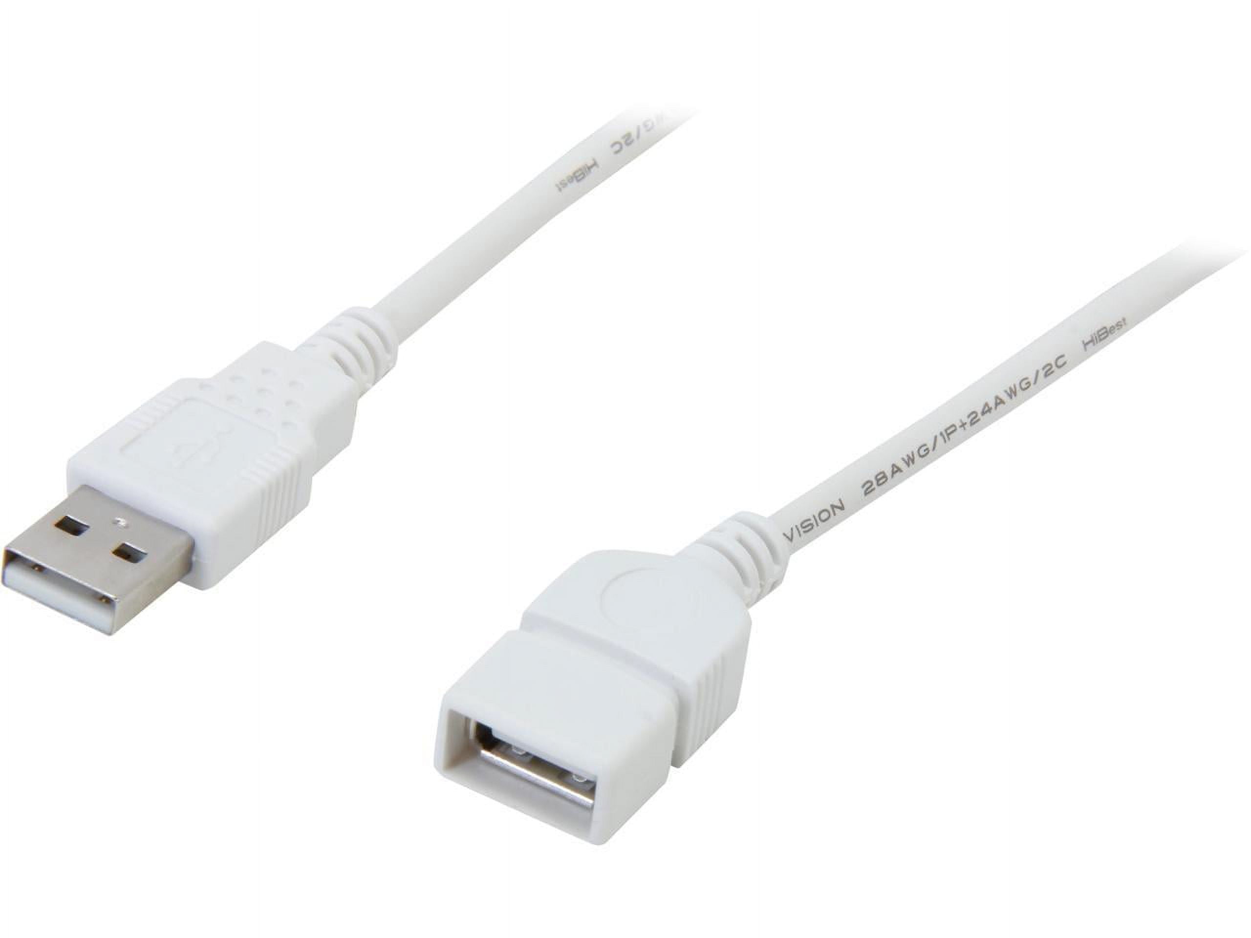 C2G 3M USB 2.0 A MALE TO A FEMALE EXTENSION CABLE - WHITE (9.8FT ...