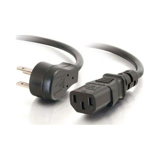 C2G 3ft 18 AWG Universal Flat Panel Power Cord (NEMA 5-15P to IEC320C13 ...