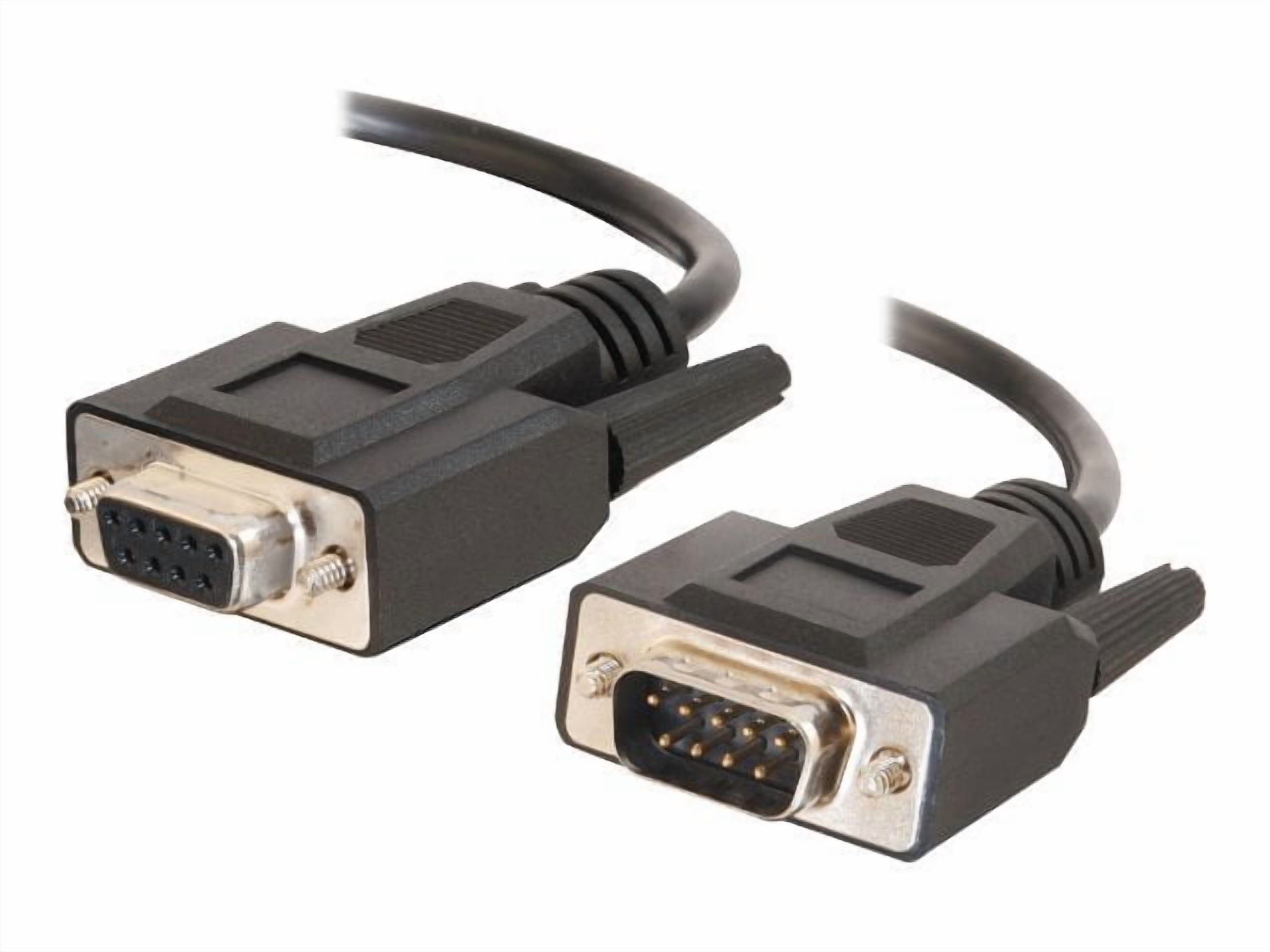 C2G 52033 DB9 M/F Serial RS232 Extension Cable, Black (25 Feet, 7.62 ...