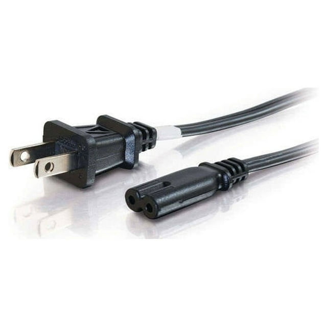 C2G 6ft 18 AWG 2-Slot Non-Polarized Power Cord (NEMA 1-15P to IEC320C7 ...