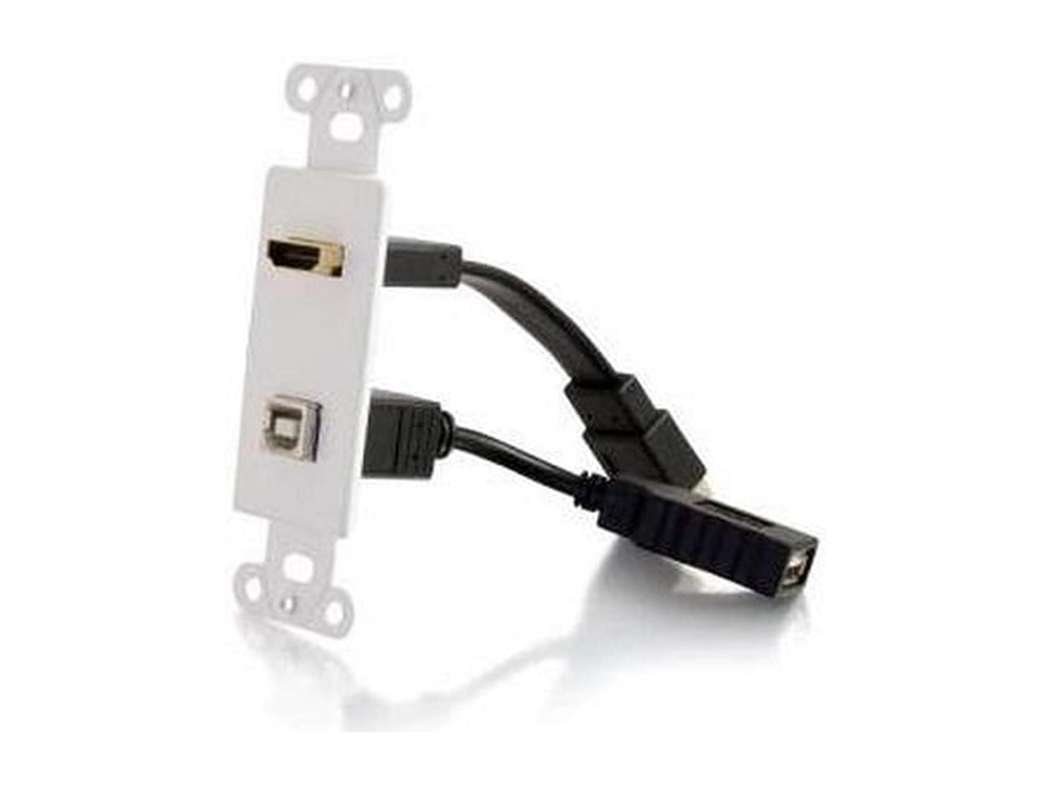 C2G HDMI and USB Pass Through Wall Plate - White - Walmart Business ...