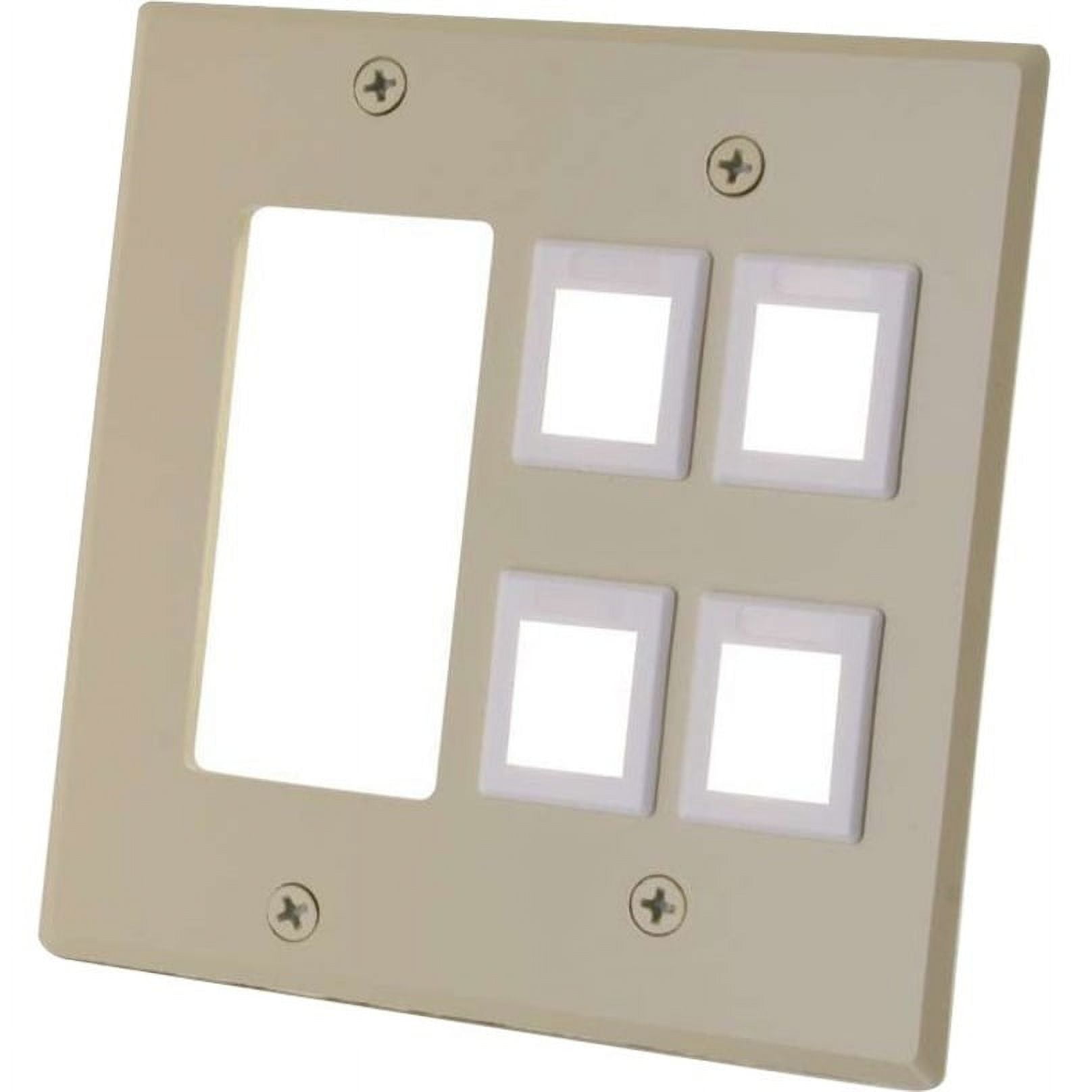 C2G Decorative Style Cutout with Four Keystone Double Gang Wall Plate ...