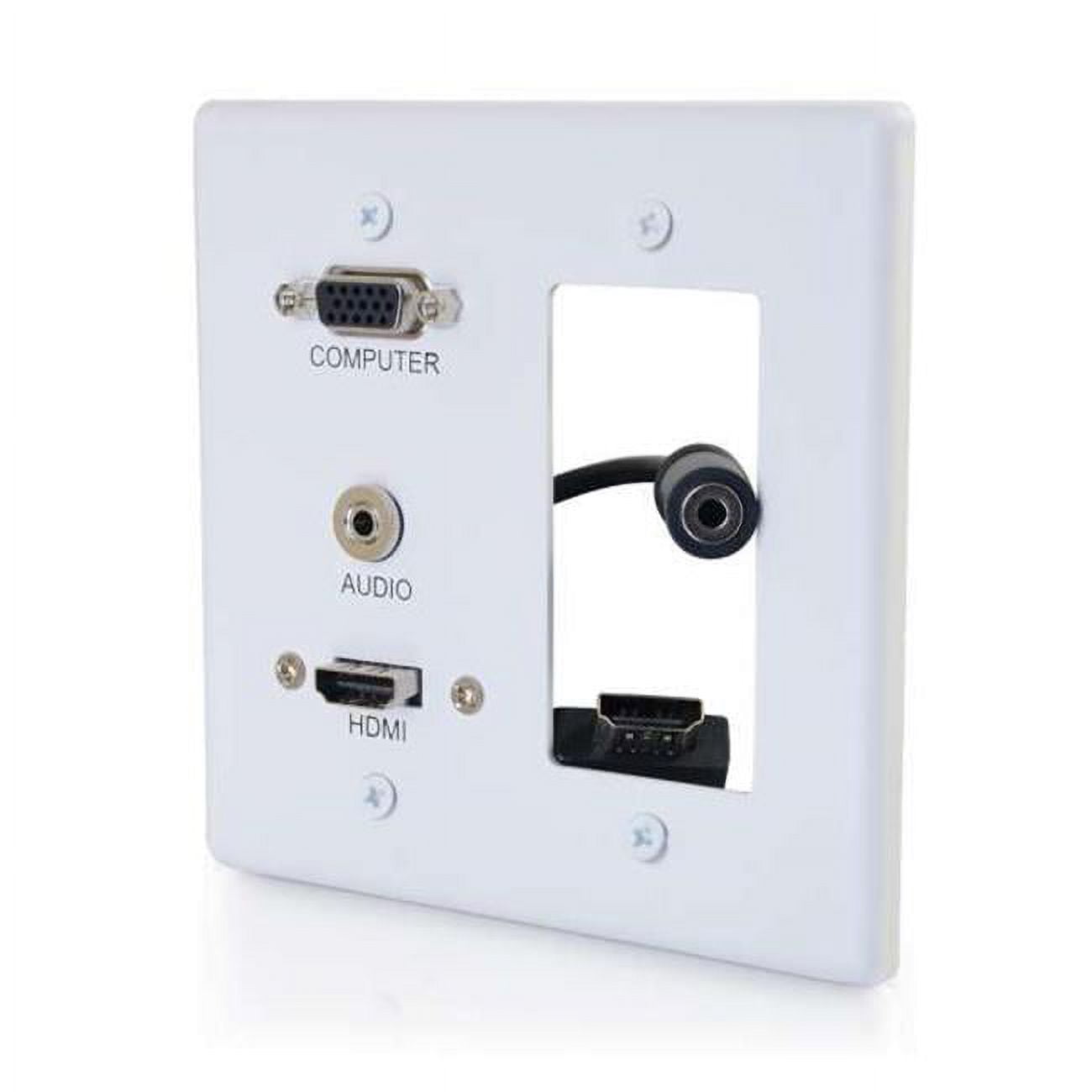 C2G HDMI, VGA & 3.5 mm Audio Pass Through Double Gang Wall Plate with ...