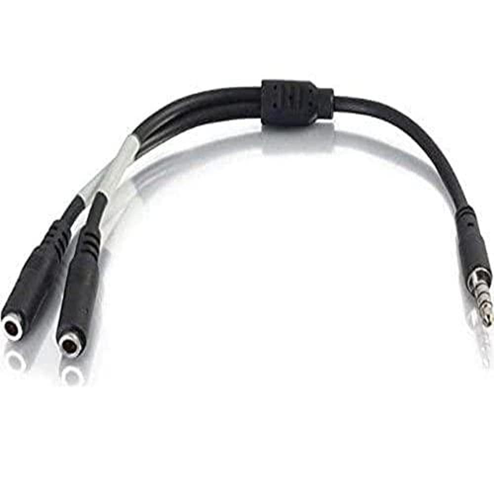 C2G Legrand 4-Pin 3.5MM Port Cable, Black Microphone Cable Y-Splitter ...