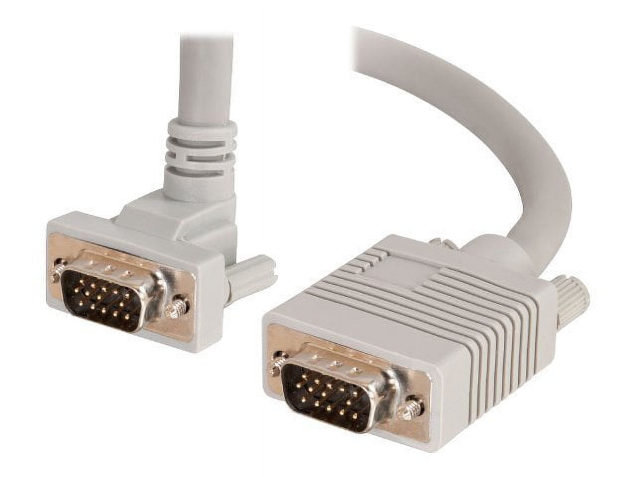 C2G Premium 1ft Premium Shielded HD15 SXGA M/M Monitor Cable with 90 ...