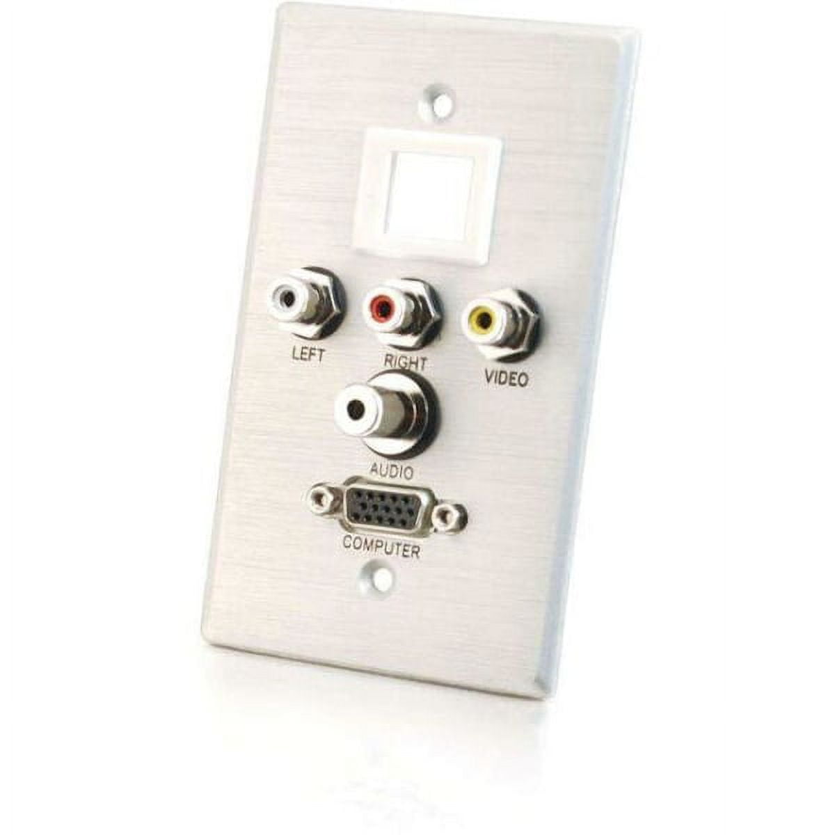 C2G Single Gang HD15 + 3.5mm + RCA A/V + Keystone Wall Plate - Brushed ...