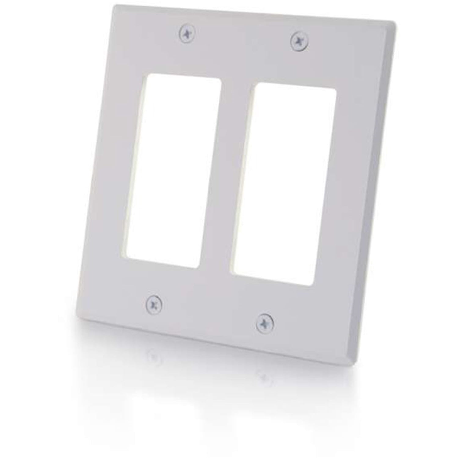 C2G TWO DECORA COMPATIBLE CUTOUT DOUBLE GANG WALL PLATE - WHITE ...