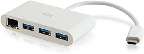 C2G USB Adapter, USB Hub Ethernet Adapter with Power, 3 Port, Cables to ...